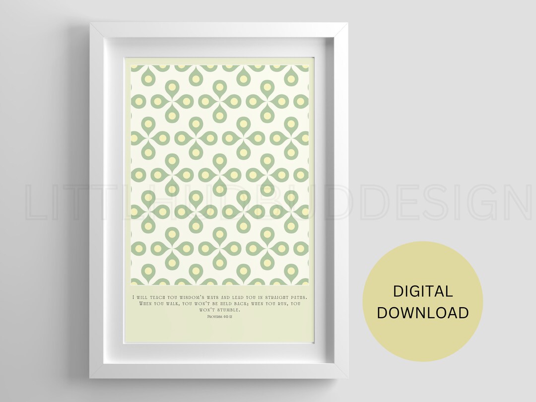 Proverbs Words of Wisdom Digital Wall Art, Danish Pastel Decor ...