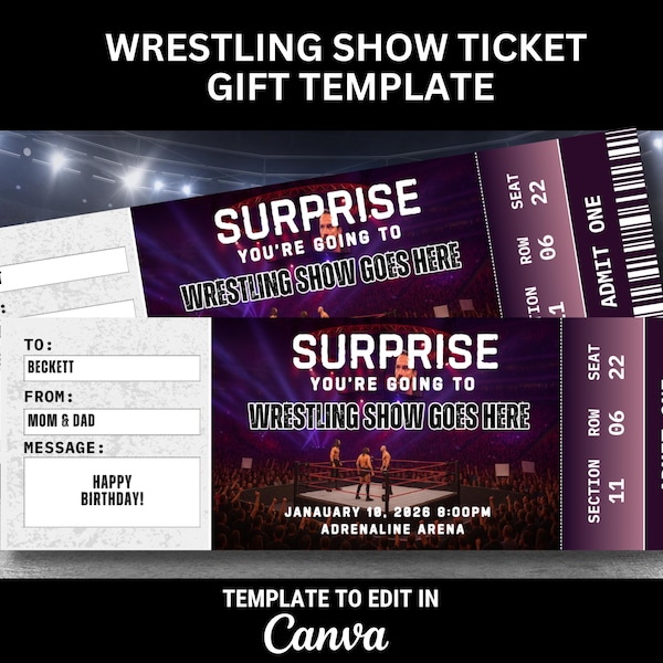 Printable Wwe Ticket - Etsy