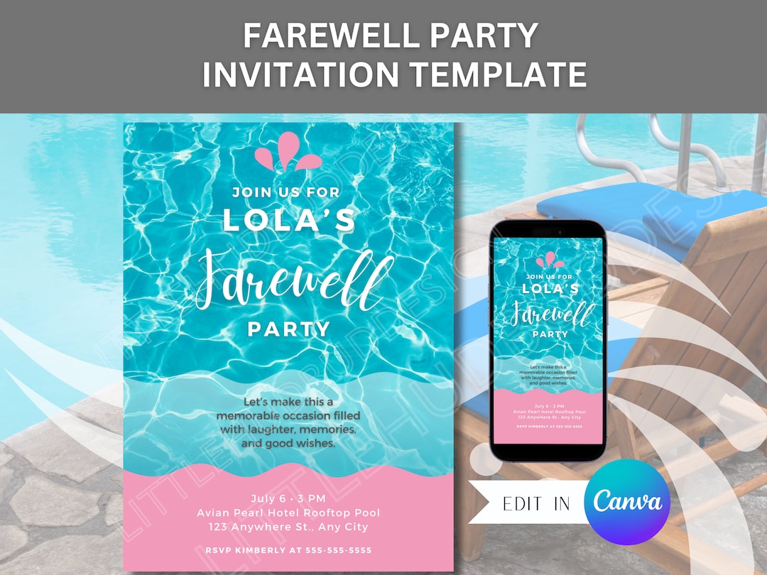 Editable Farewell Party Invitation for Trunk Party Invite Template for ...