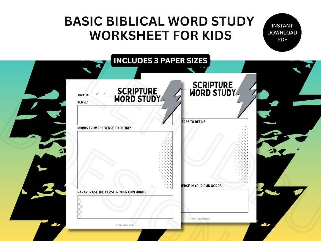 Word Study for Kids Bible Study Tools for Biblical Worksheet for Kids ...