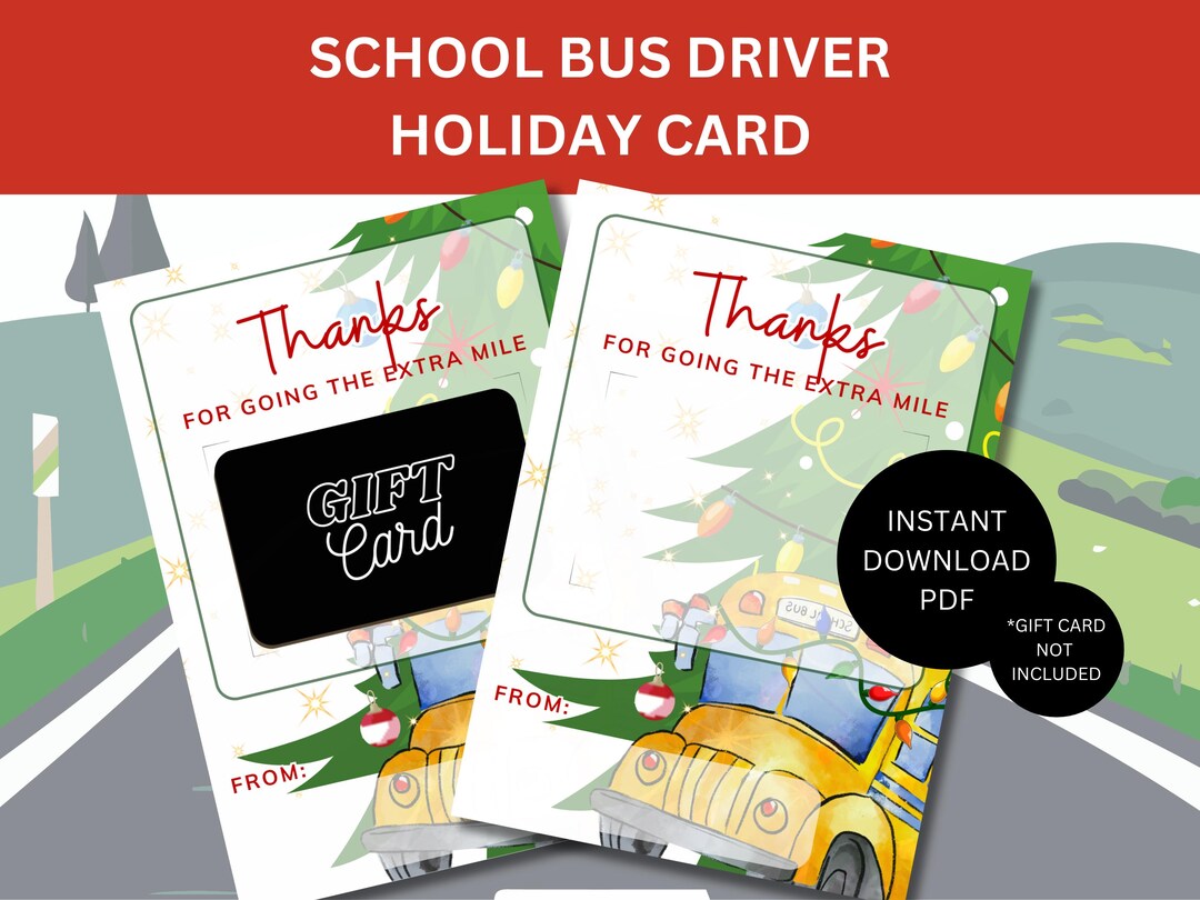 School Bus Driver Christmas Card Bus Driver Gift Bus Driver ...