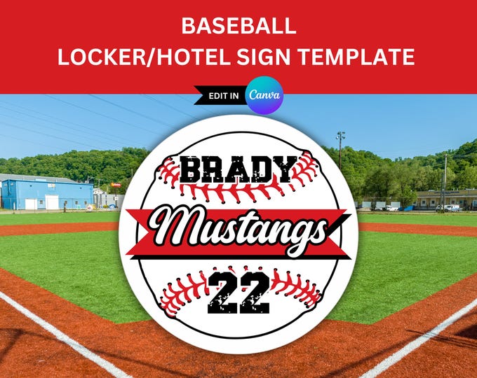 PRINTED Baseball Door Sign Baseball Tournament Reusable Laminated Hotel ...
