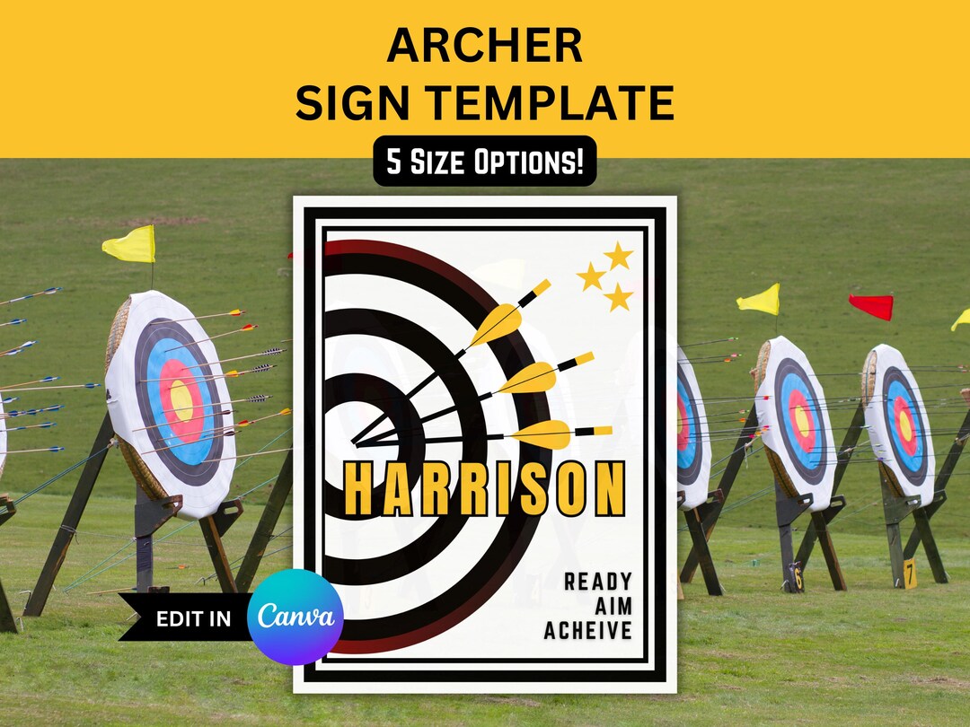 Archery Locker Sign Template for Archery Tournament Sign for Archery ...