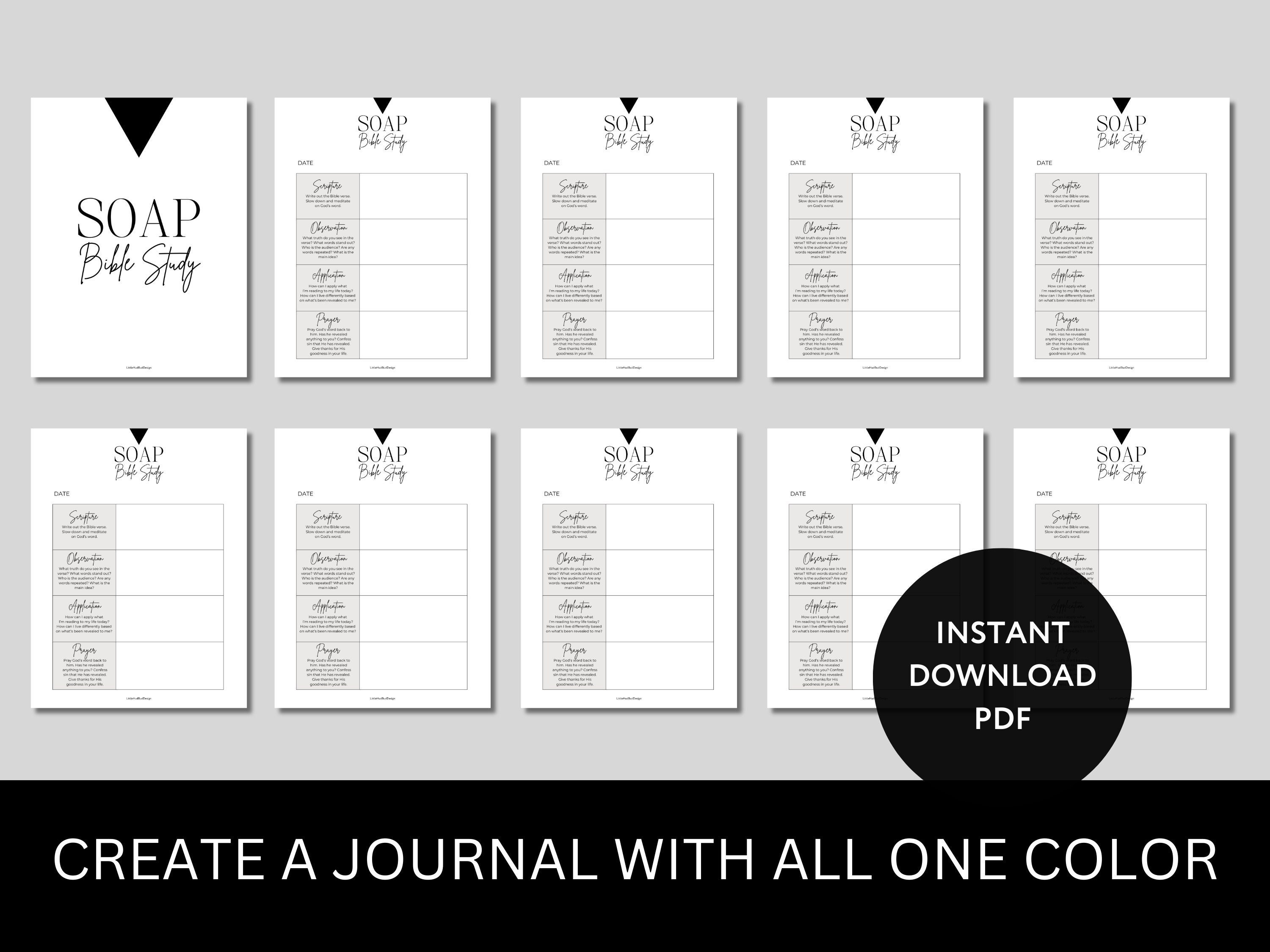 SOAP Bible Study Template, Devotional Journal, Bible Study Guide ...