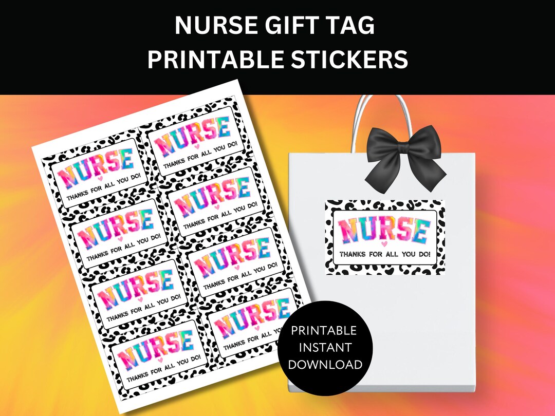 Nurse Gift Tags for Nurse Appreciation Week Thank You Gift Tags for ...