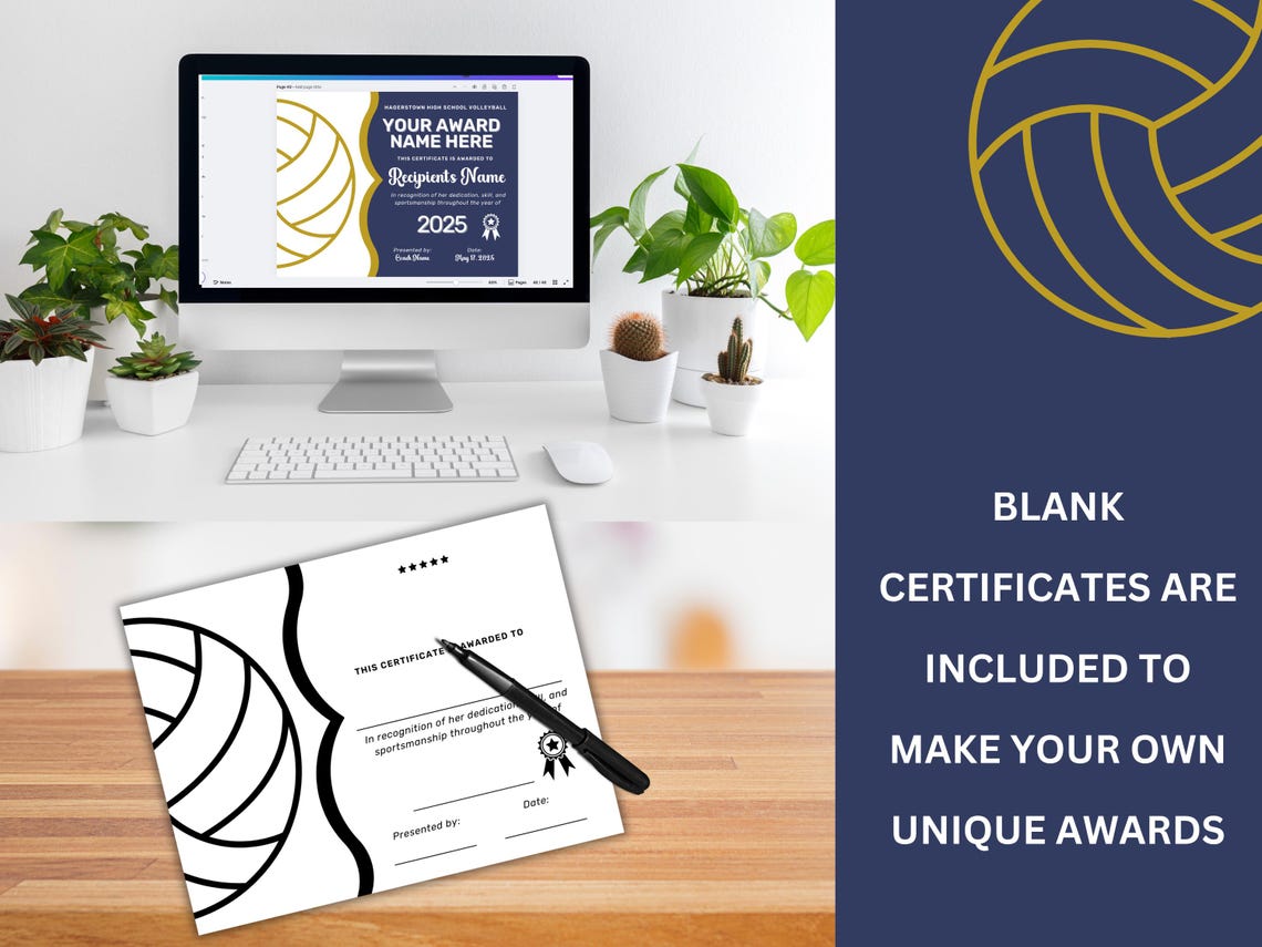 VOLLEYBALL AWARD Certificates for Volleyball Banquet Awards for ...