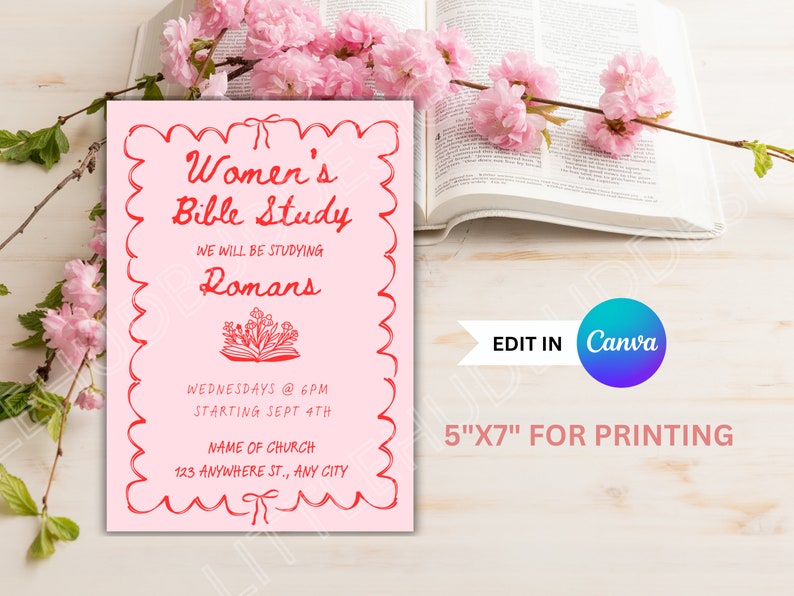 Women's Bible Study Invitation Template for Women's Fellowship Group ...
