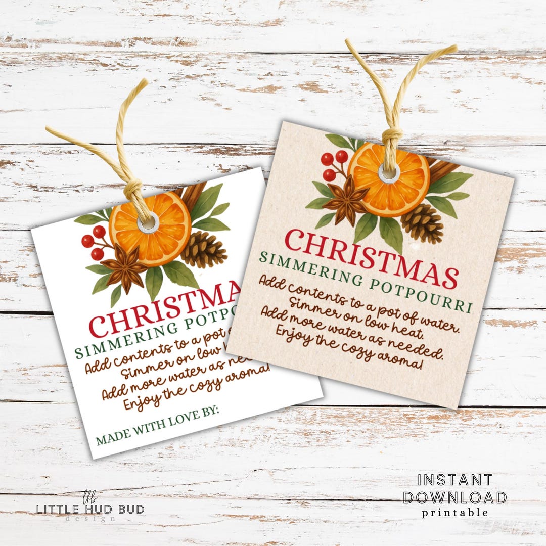 Christmas Potpourri Gift Tag for Simmering Pot Gift Holiday Stove Top ...
