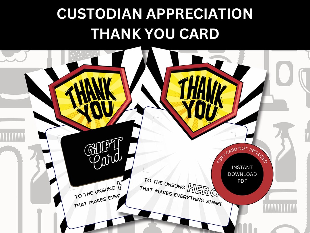 Custodian Appreciation Day Gift for Janitor Thank You Custodian Gift ...