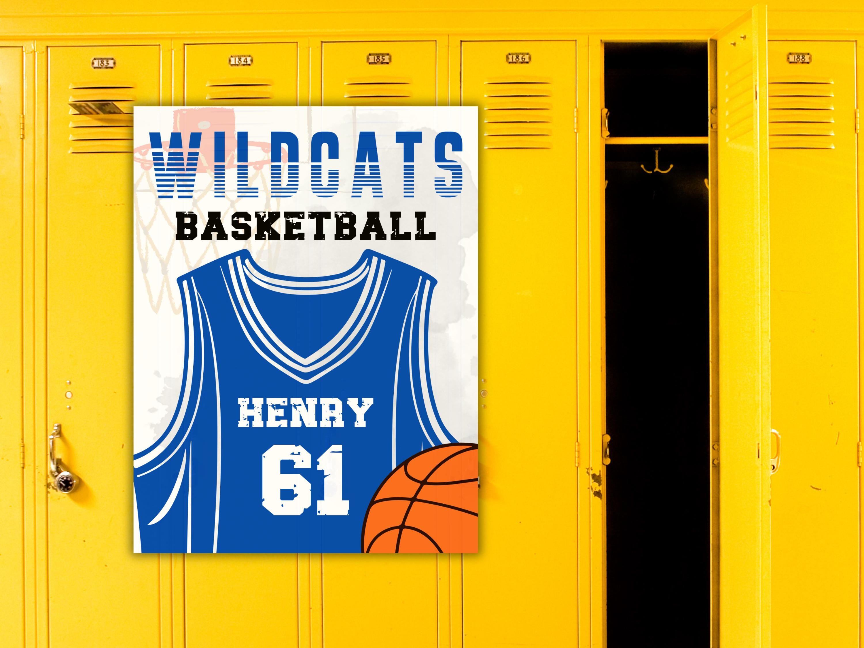 Basketball Jersey Locker Sign Template for Travel Basketball Hotel Door ...