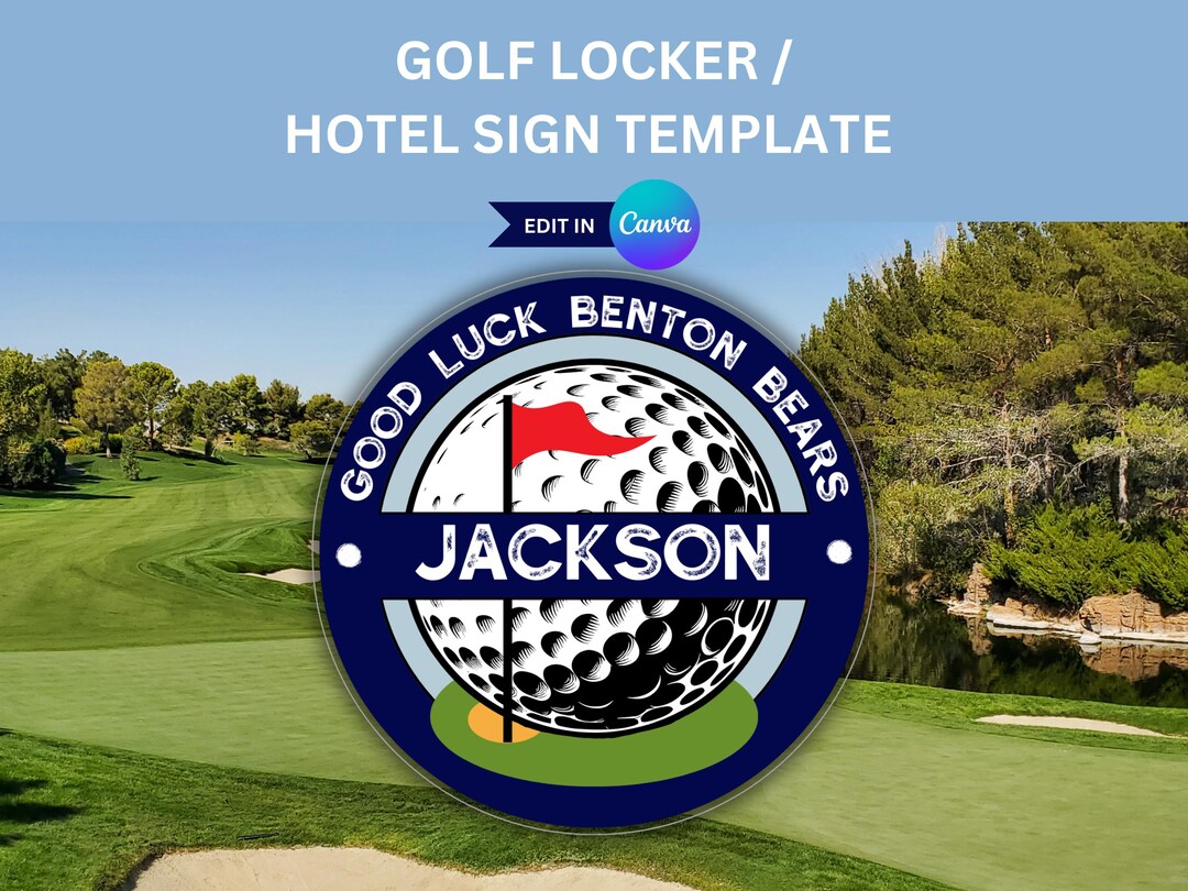 GOLF Locker Sign Template for High School Golf Locker Sign for Golfing ...