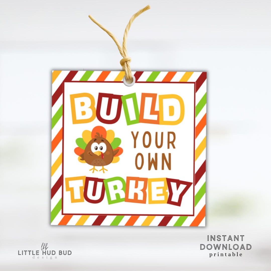 Build Your Own Turkey Tags Printable Preschool Thanksgiving Cookie for ...
