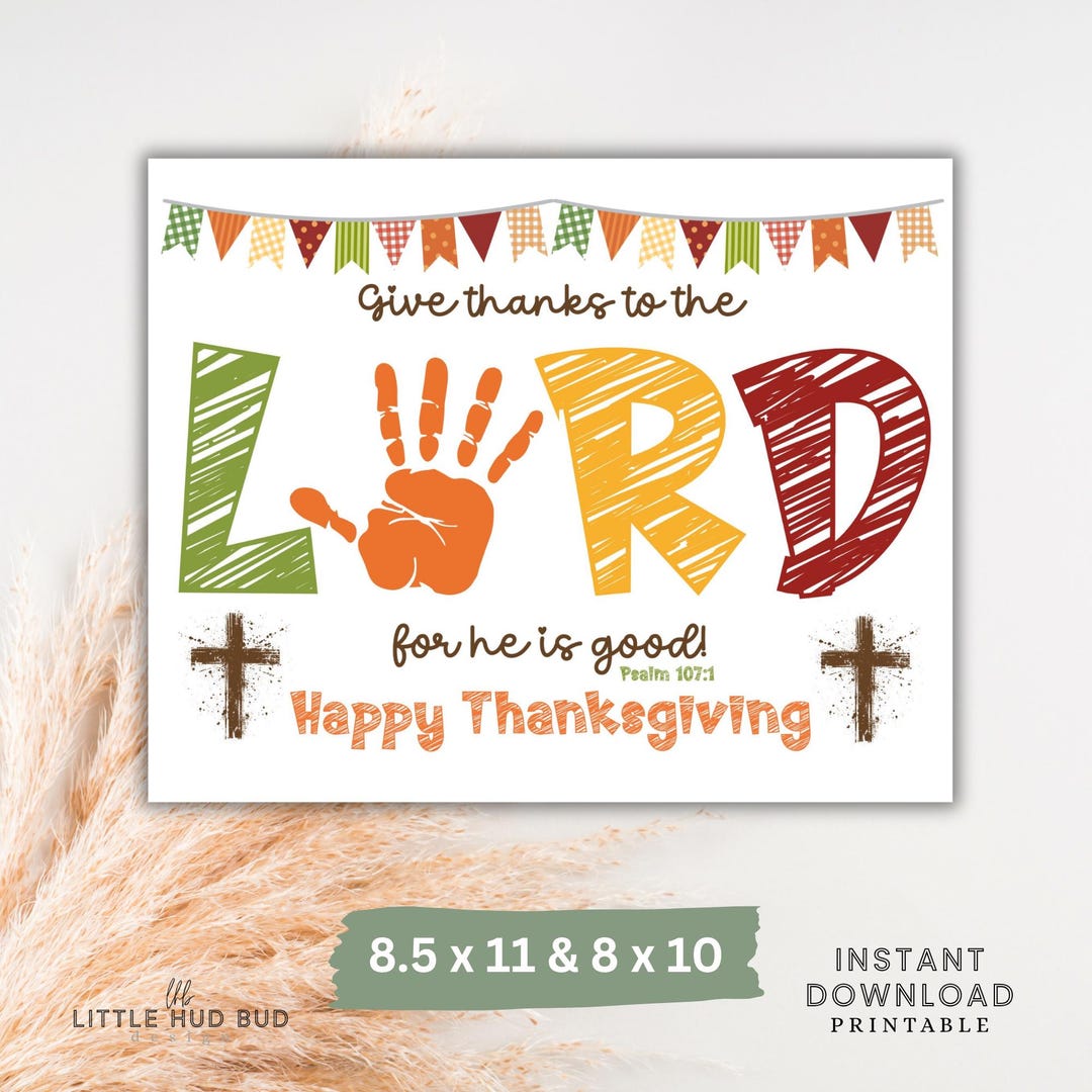 Christian Thanksgiving Handprint Craft Printable Fall Footprint Craft ...