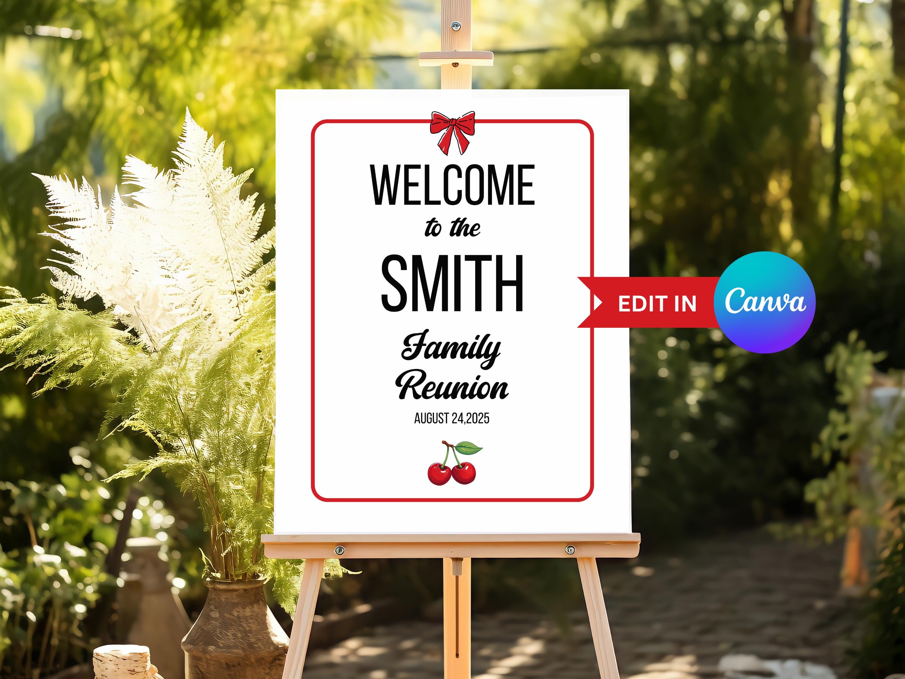 Family Reunion Welcome Sign Template for Family Reunion Decor Custom ...