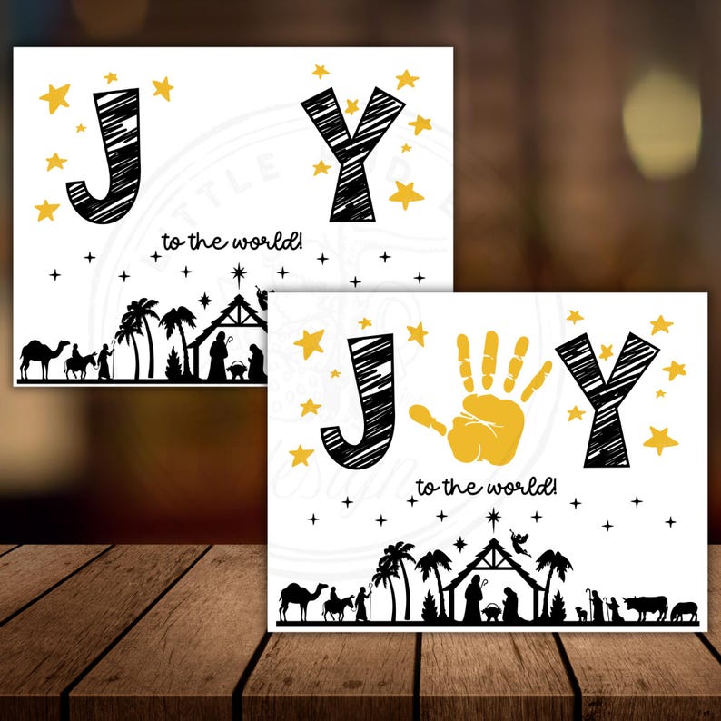 Christian Christmas Handprint Craft Joy to the World Printable Holiday ...