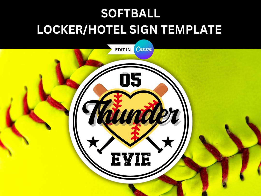 Softball Locker Sign Template for Softball Tournament Sign for Hotel ...