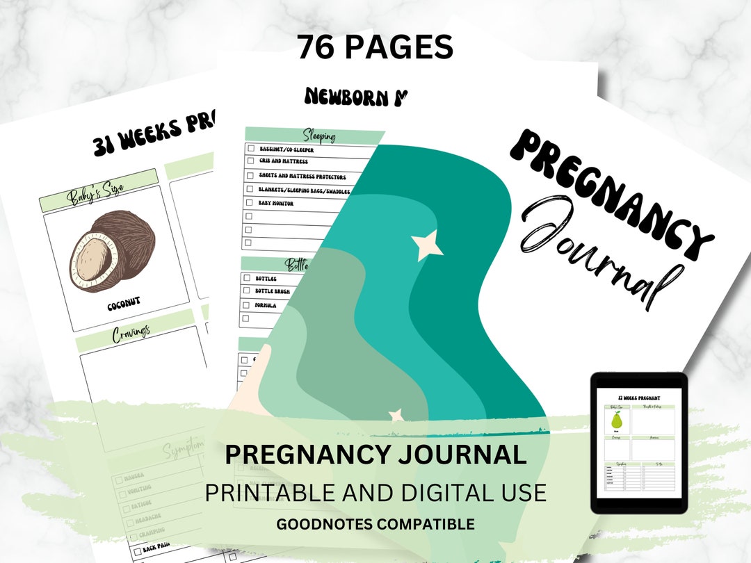 40 Weeks Pregnancy Journal Printable Pregnancy Planner Goodnotes ...