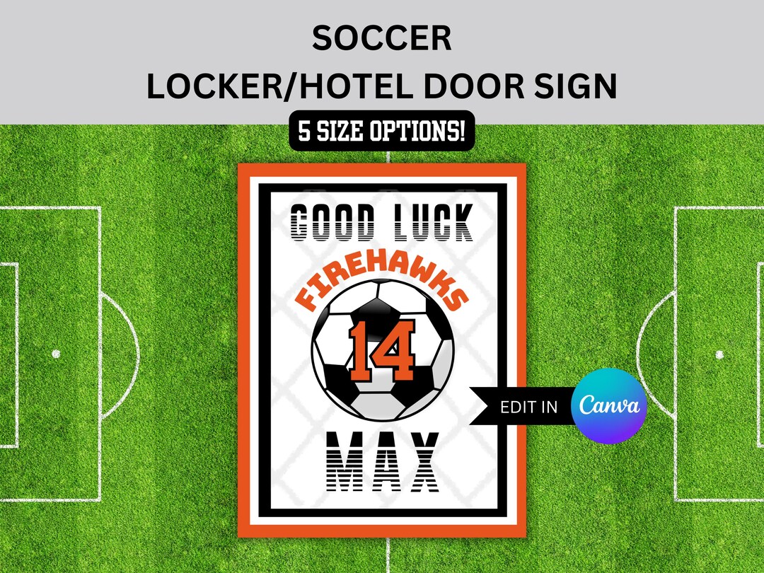 Soccer Locker Sign Template for Travel Soccer Tournament Hotel Door ...