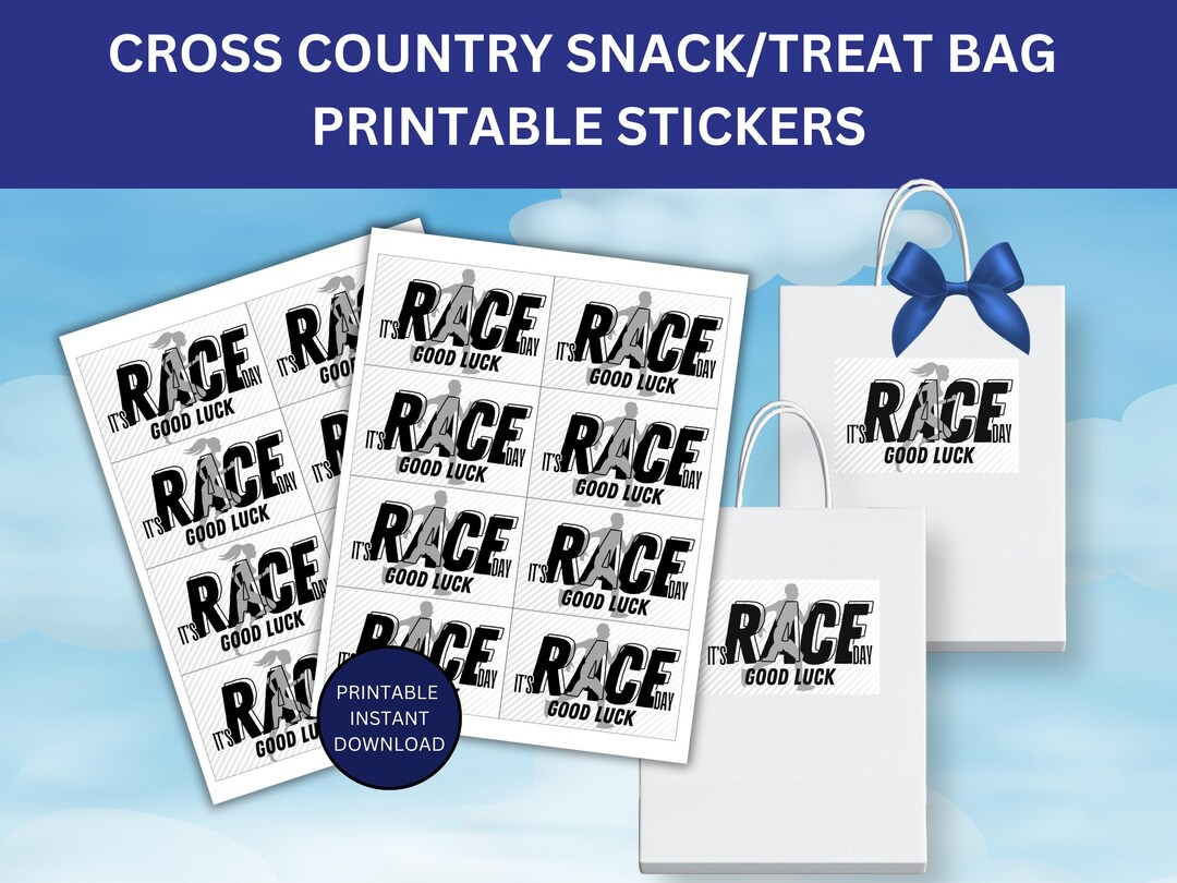 Printable Cross Country Snack Bag Tag Stickers for Track & Field Snack ...