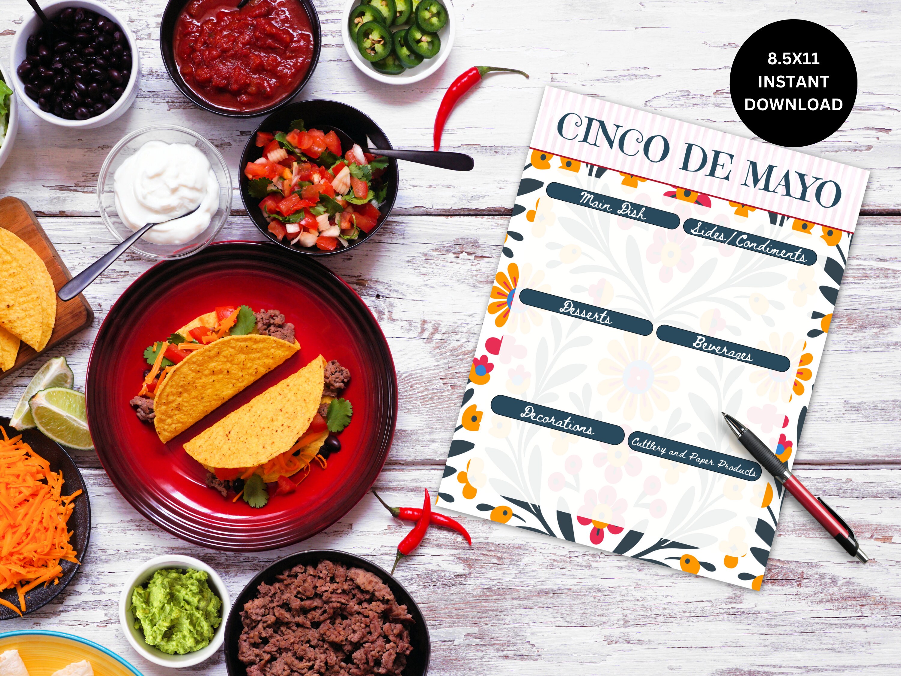 Cinco De Mayo Party Sign up Sheet for Potluck Party Sign up Sheet for ...