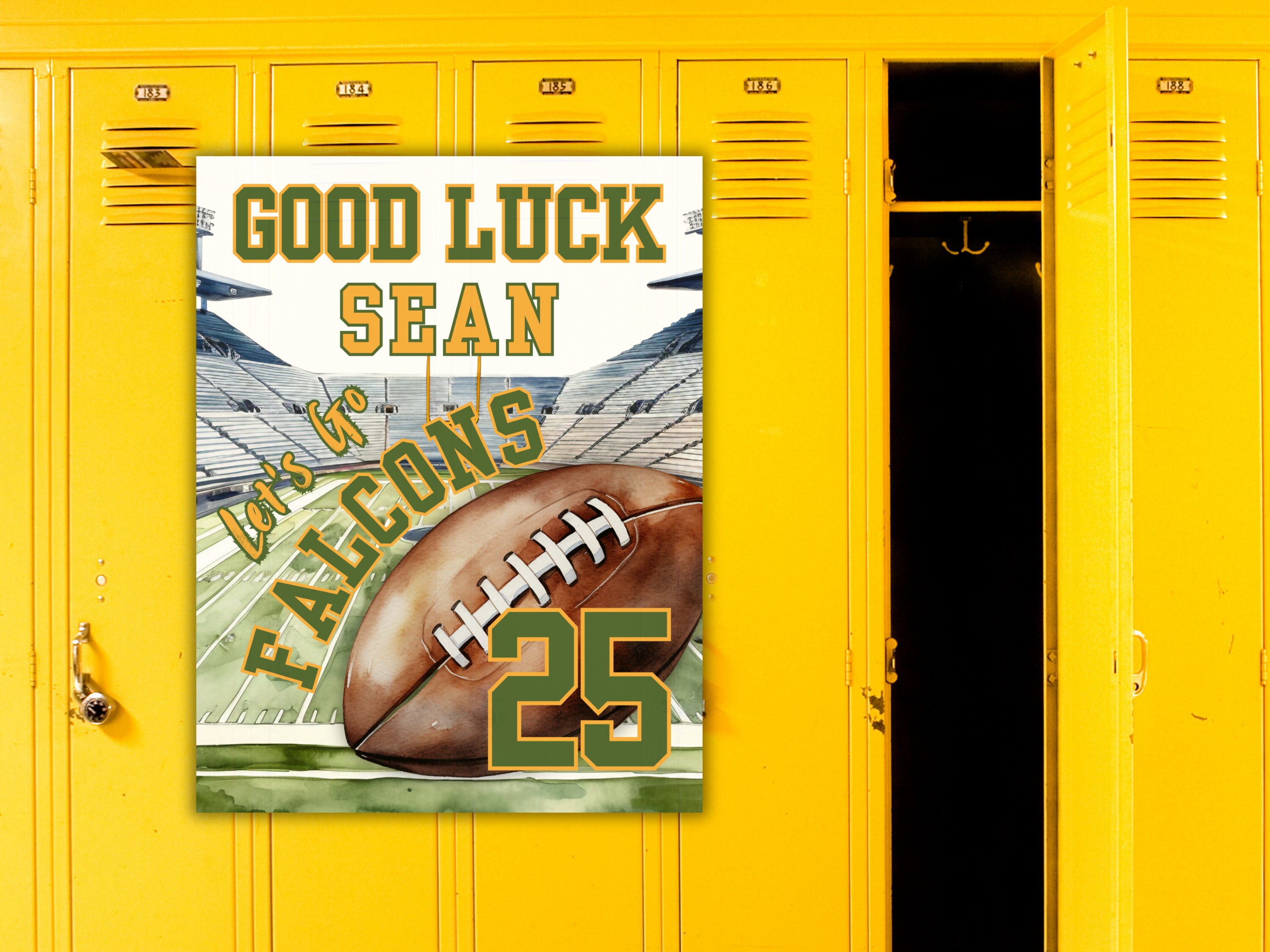 Football Player Locker Sign Template for Football Pep Rally Sign for ...