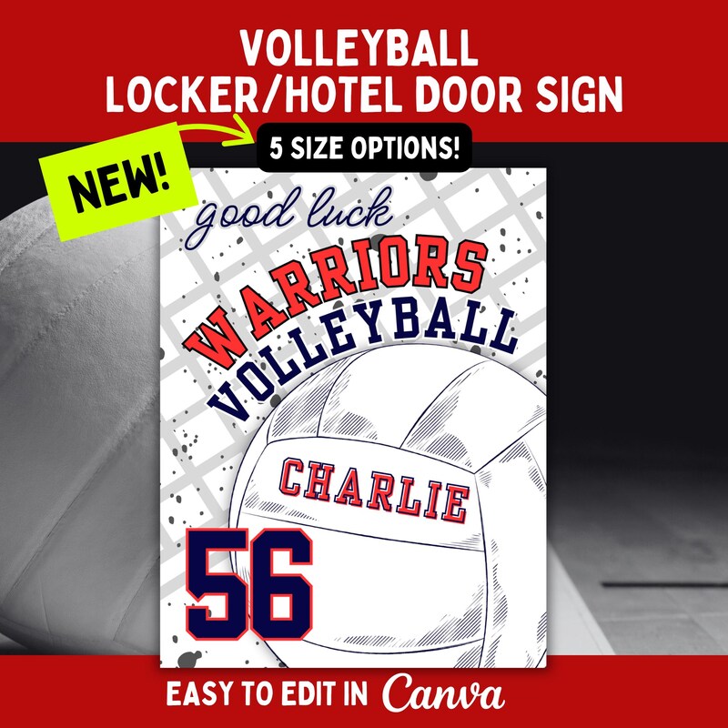 Volleyball Locker Door Sign - Etsy
