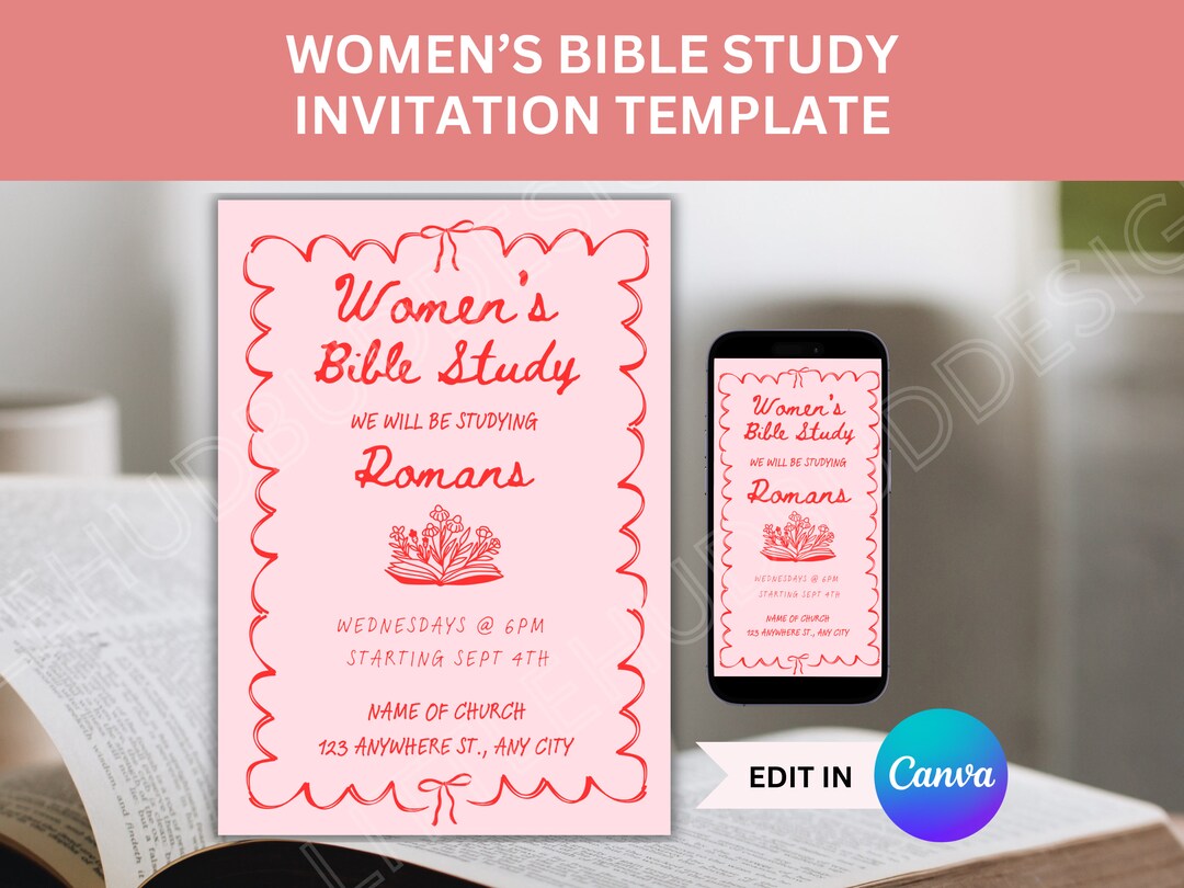 Women's Bible Study Invitation Template for Women's Fellowship Group ...