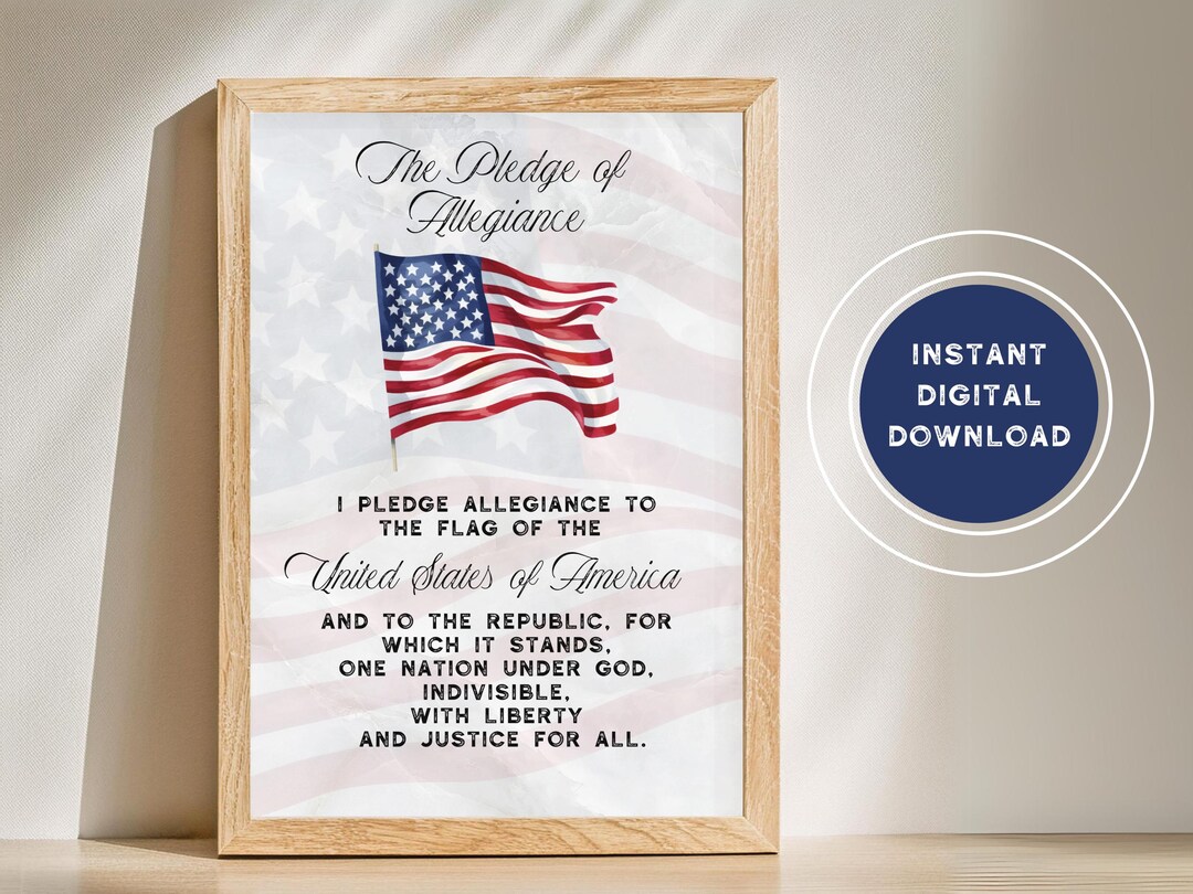 Pledge of Allegiance Print for Homeschool Room Decor Pledge of ...