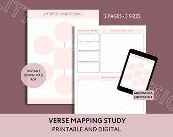 Verse Mapping Printable, Minimalist Bible Study Template, Floral - Etsy