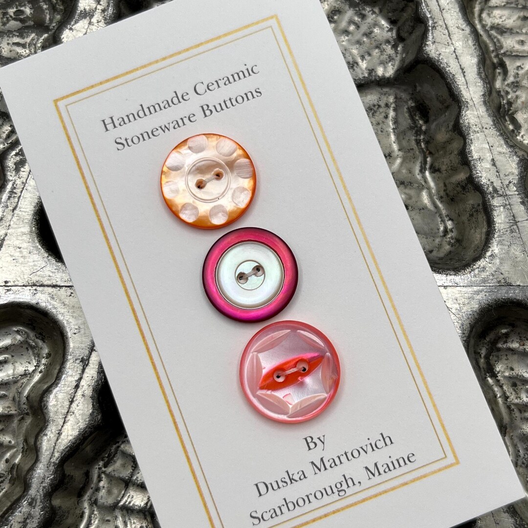 Antique Mother of Pearl Shell Button Set of 3 Carved MOP Buttons 9/16 ...