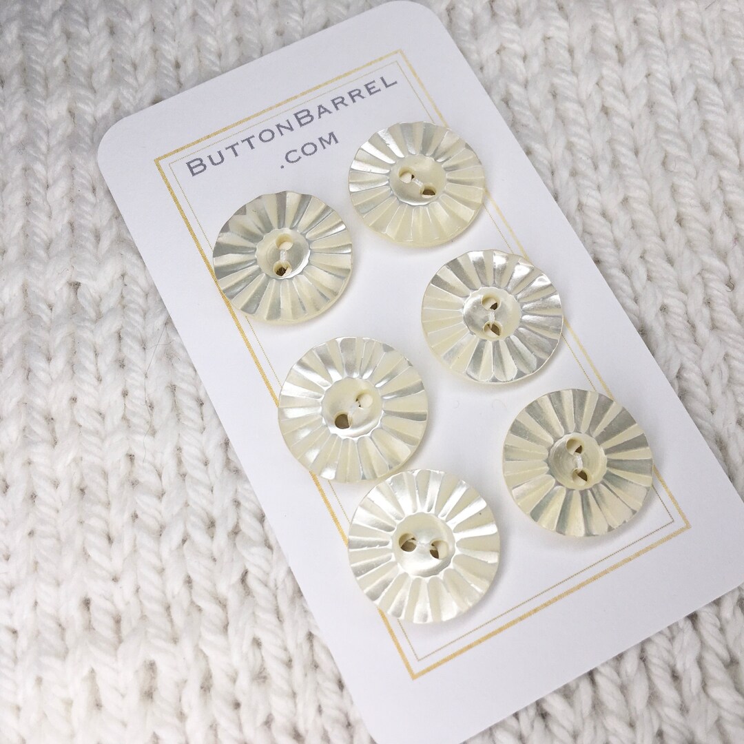 Antique Carved Sunburst Buttons Mother of Pearl Button Set 11/16” 17mm ...