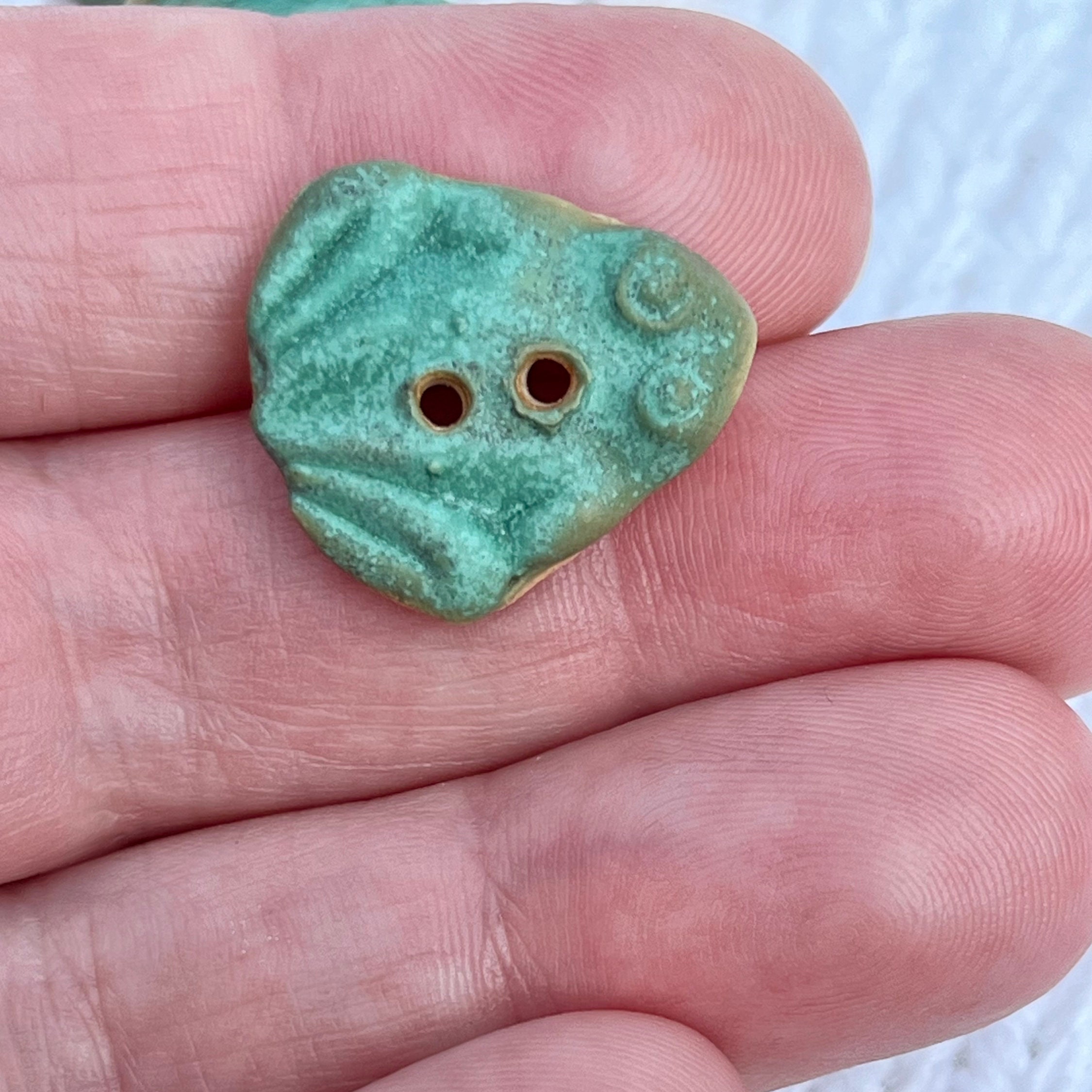 Tiny Frog Button Handmade Ceramic Button 3/4”x 11/16” 19mm X 17mm ...