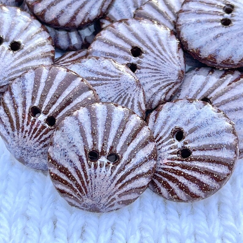 Purple Seashell Button Handmade Ceramic 15/16” - Etsy