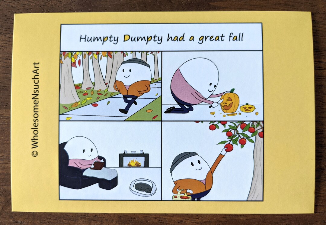 Humpty Dumpty Postcard - Etsy