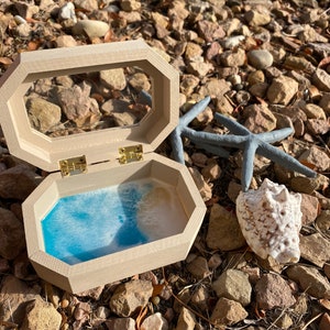 Ocean Design Wooden Jewelry Box | Tropical Jewelry Box | Trinket Box ...