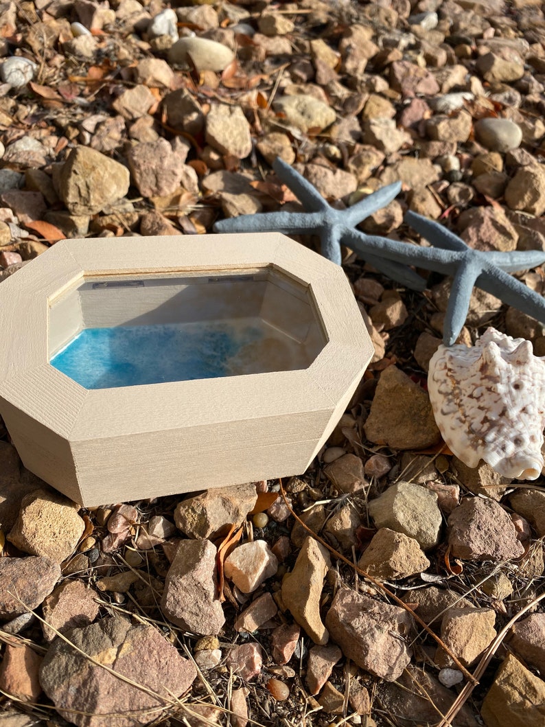 Ocean Design Wooden Jewelry Box | Tropical Jewelry Box | Trinket Box ...