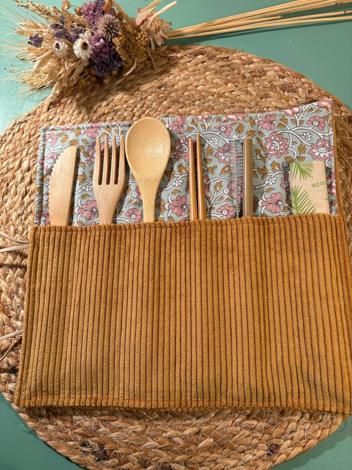 Storage Cover and Cutlery Set in Bamboo, 0 Waste in Wax or Cotton ...