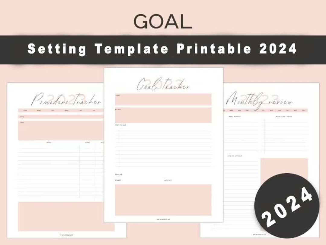 Goal Setting Template Printable 2024 Planner 2024 Goals - Etsy