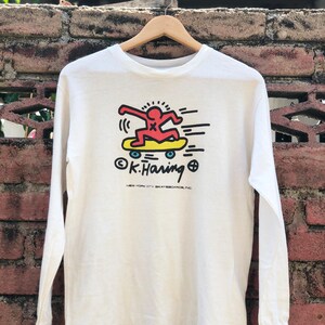 Vintage Keith Haring Long Sleeve Tshirt New York City Skateboards Art ...