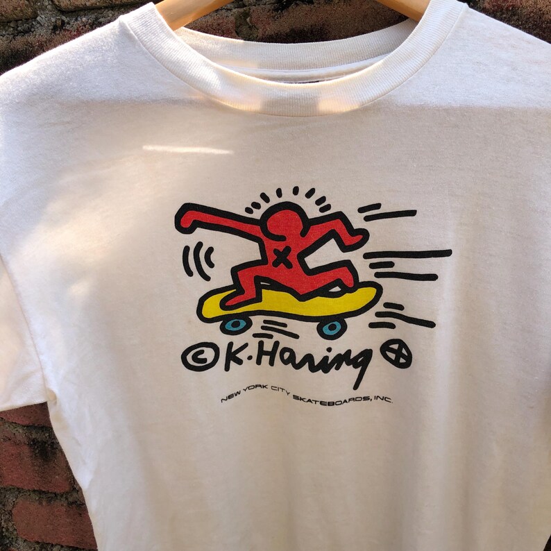 Vintage Keith Haring Long Sleeve Tshirt New York City Skateboards Art ...