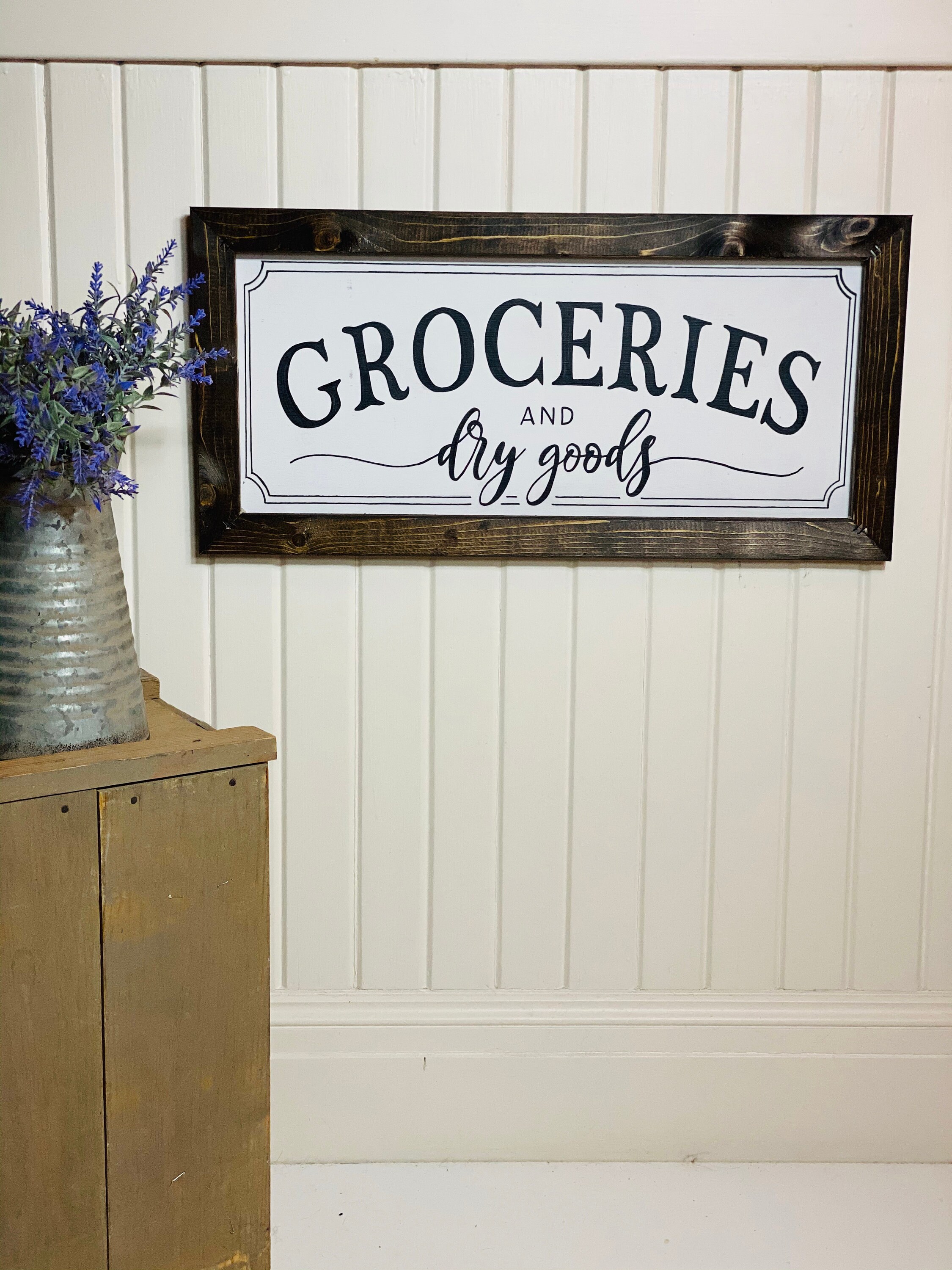 Groceries and Dry Goods Sign Grocery Wood Sign Kitchen | Etsy