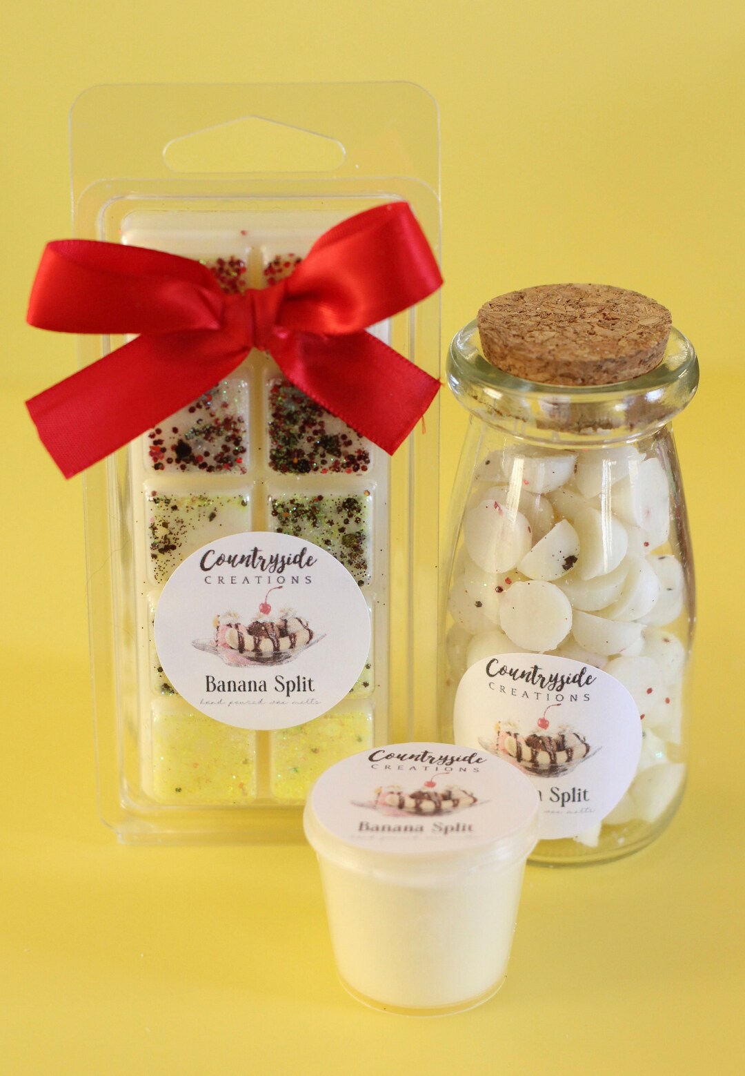 Banana Split Scented Candle Container Candle Strong Candles - Etsy