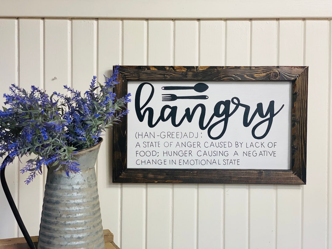 Hangry Definition Rustic Sign - Etsy