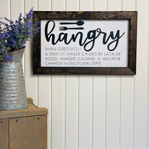 Hangry Definition Rustic Sign - Etsy