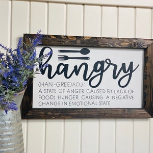 Hangry Definition Rustic Sign - Etsy