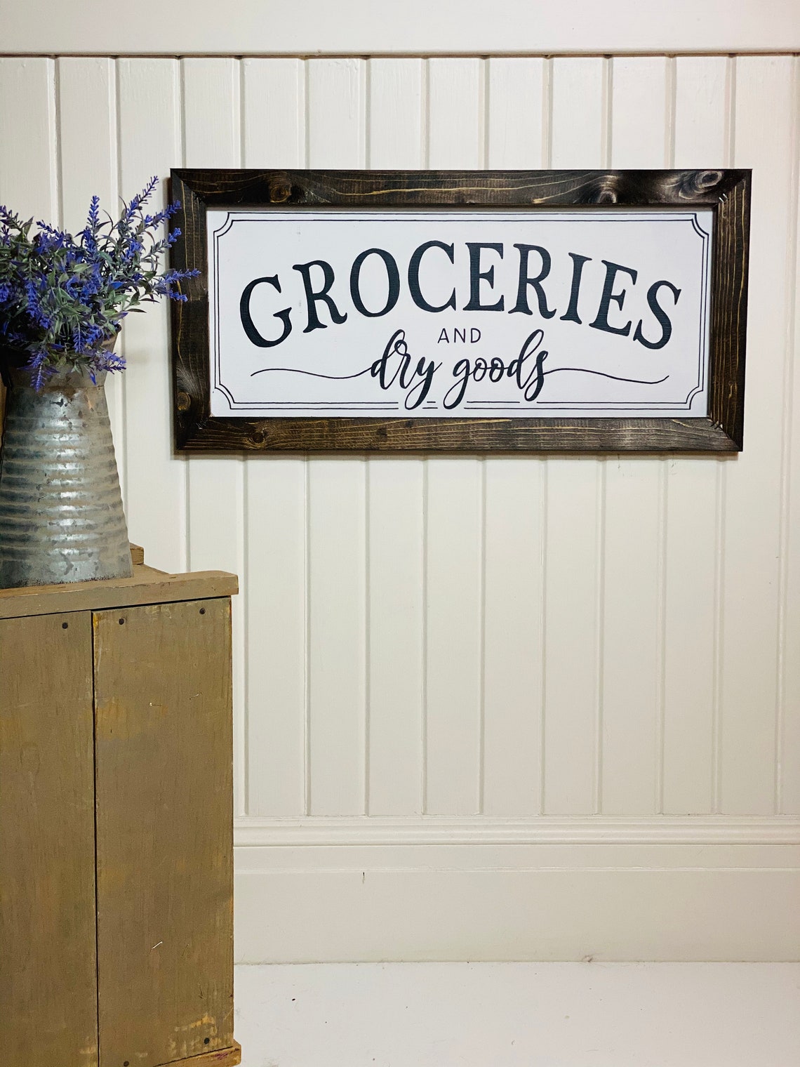 Groceries and Dry Goods Sign Grocery Wood Sign Kitchen | Etsy