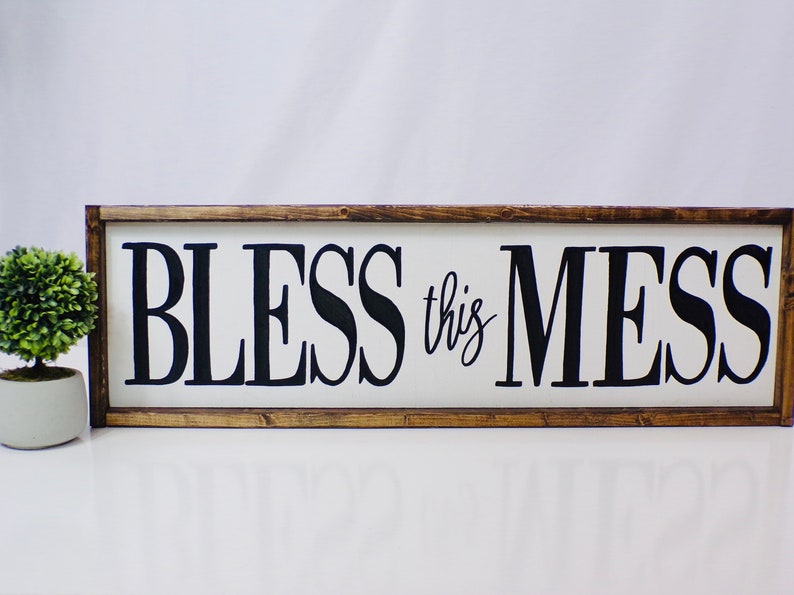 Bless This Mess Rustic Sign | Etsy