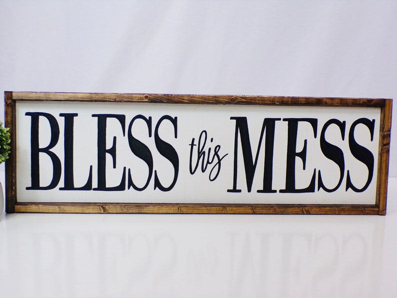 Bless This Mess Rustic Sign - Etsy