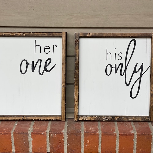 Her One His Only Printable Sign Set of 2 Bedroom Decor - Etsy