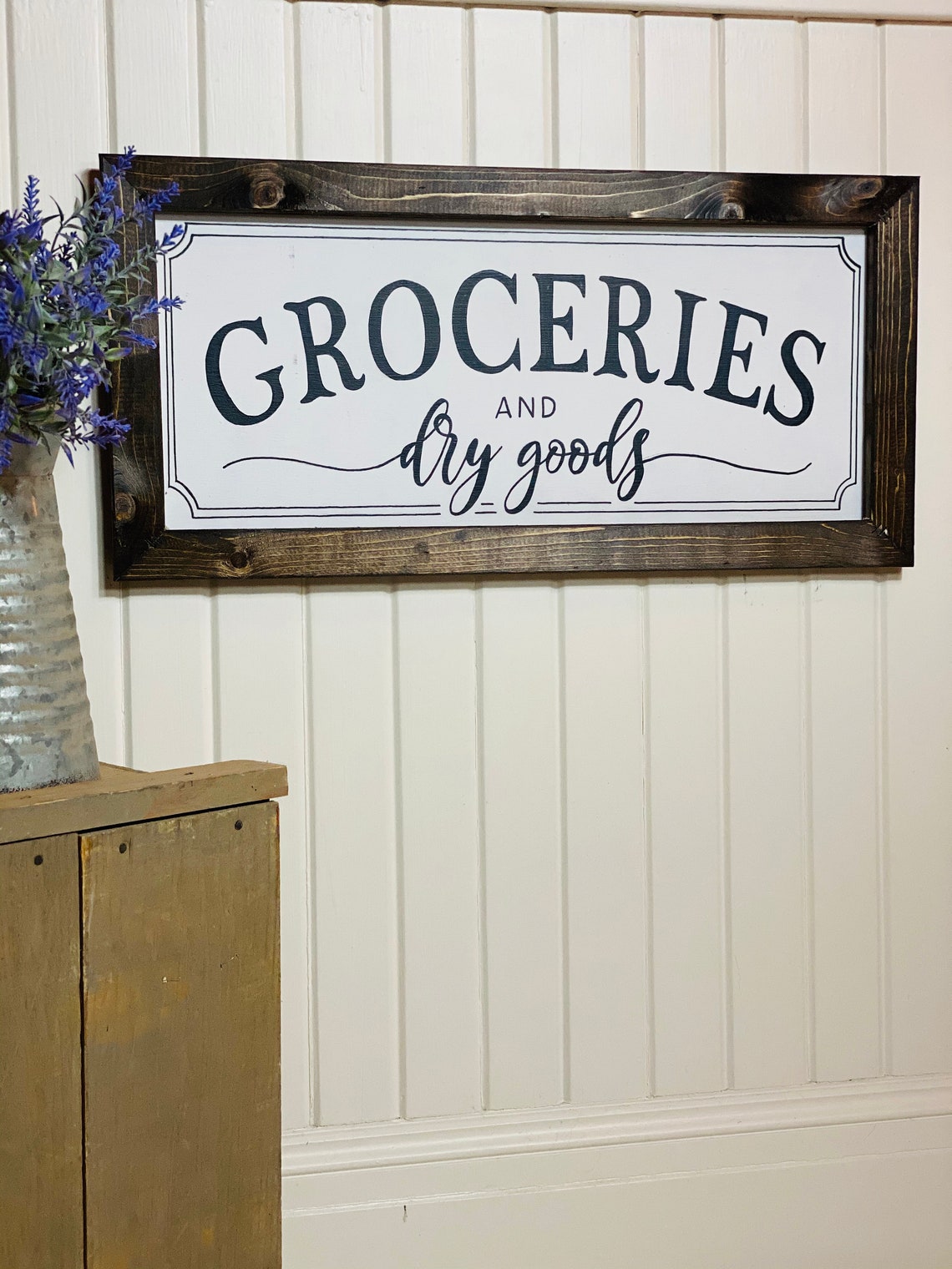 Groceries and Dry Goods Sign Grocery Wood Sign Kitchen - Etsy
